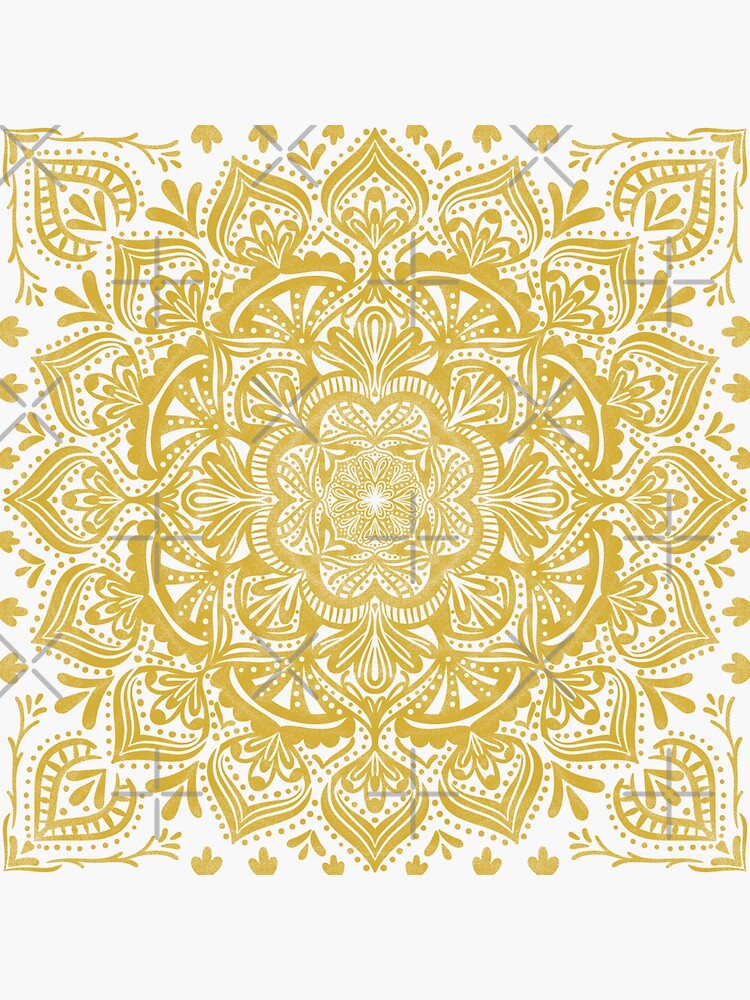 "Metallic Gold Mandala" Sticker by famenxt | Redbubble