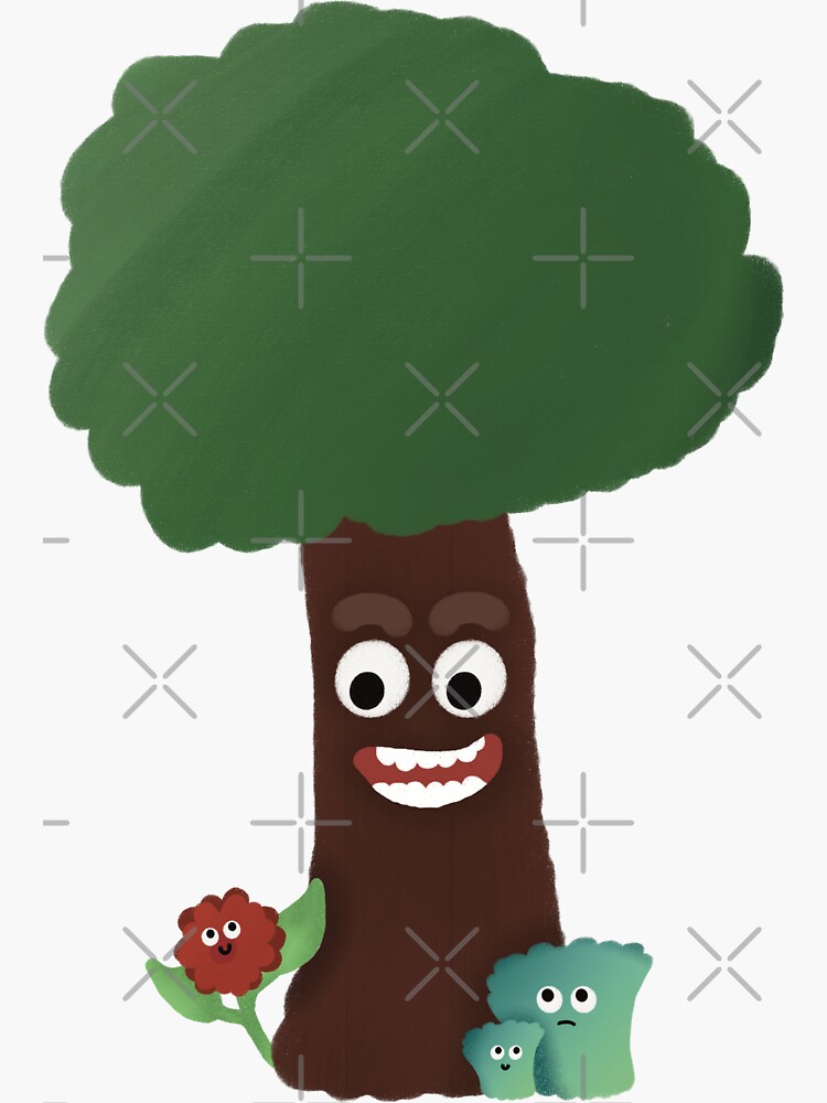 "Happy tree with plants because of tree love day" Sticker by jastmood ...