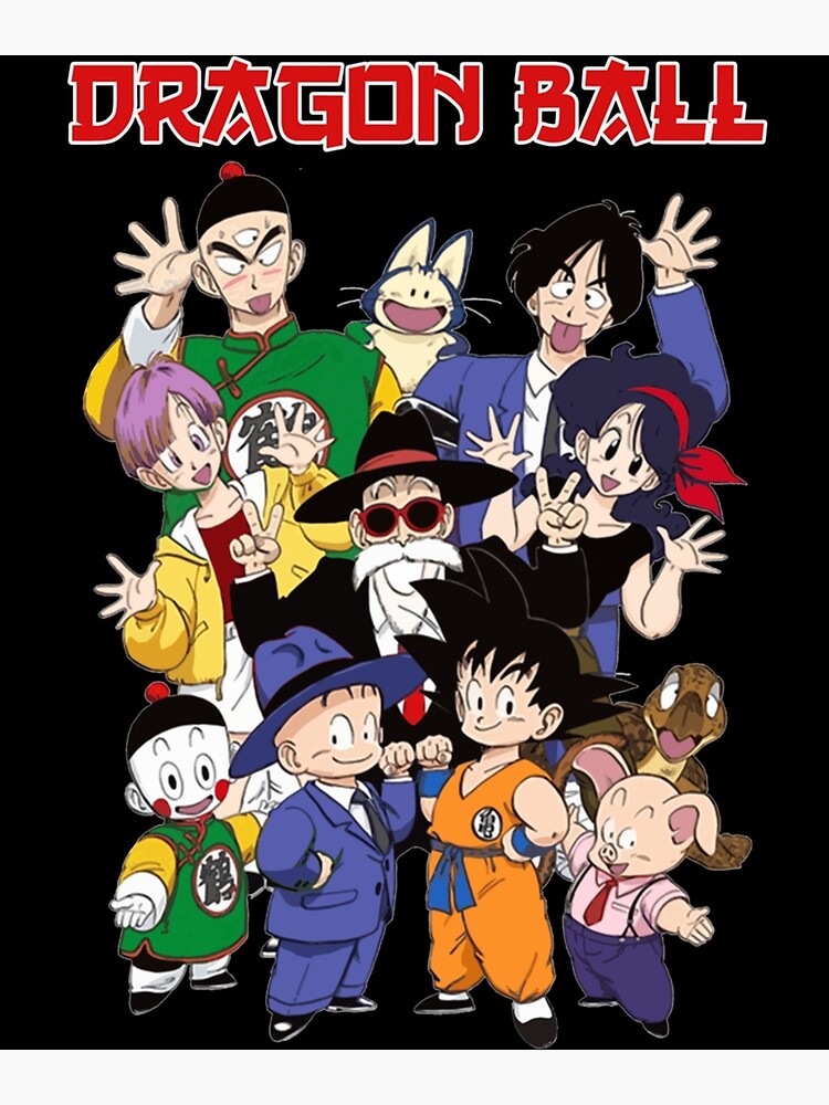 "Dragon Ball Goku Tien Krillin Bulma Retro Manga Panel Anime Essential ...