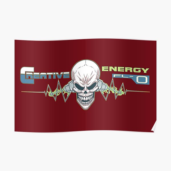 "WEIRDO - Creative Energy Flo - Skull - Full Color - Maroon" Poster by ...