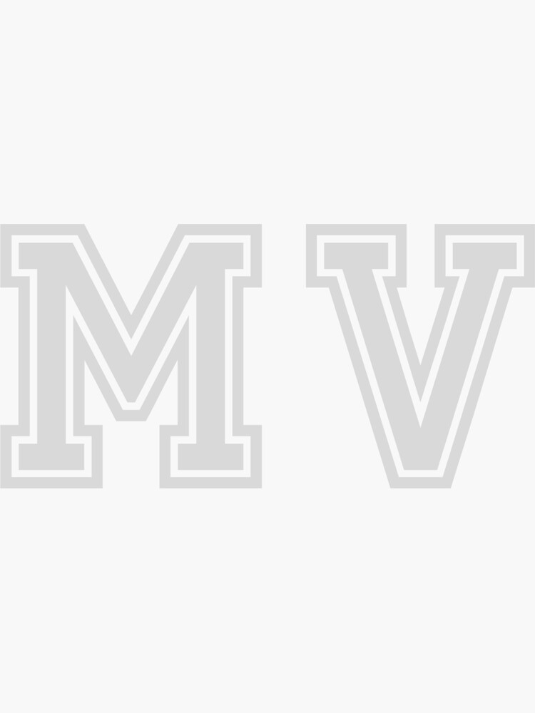 "M.V. Varsity Initials | Varsity Letters | Black And White ...
