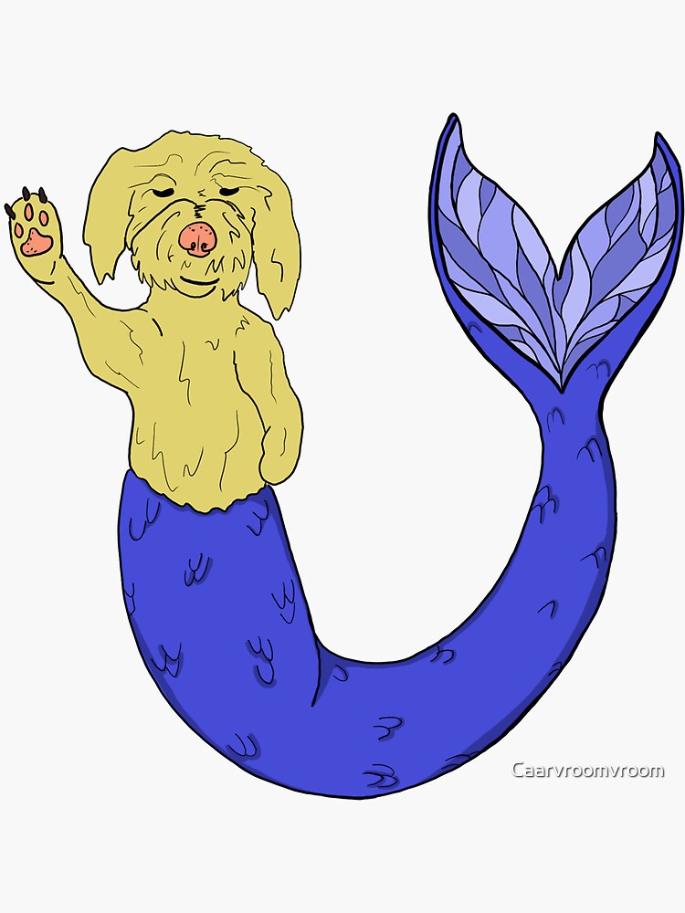 "Mer-dog" Sticker for Sale by Caarvroomvroom | Redbubble