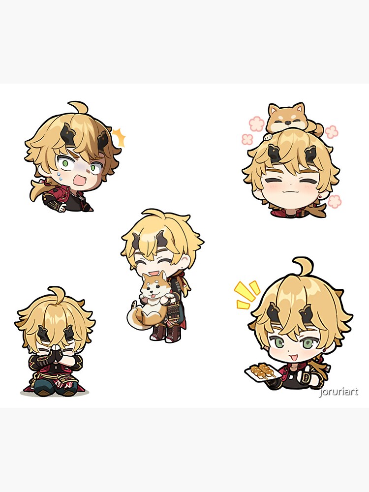 "Chibi Thoma Genshin Impact Stickers" Photographic Print for Sale by ...