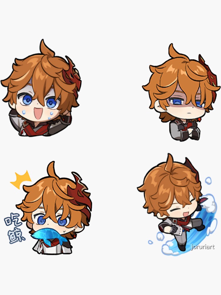 Sticker « Chibi Childe Tartaglia Genshin Impact Autocollants », par ...