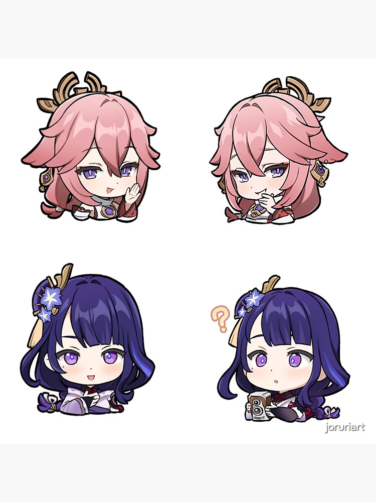 "Chibi EiMiko Ei Yae Genshin Impact Stickers" Art Print for Sale by ...