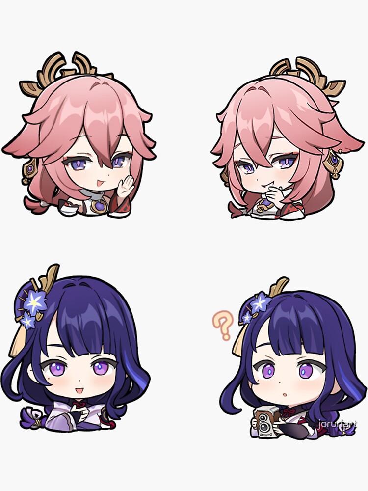 "Chibi EiMiko Ei Yae Genshin Impact Stickers" Sticker for Sale by ...