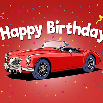 "MGA Red Car Party Birthday Card" Greeting Card for Sale by Webazoot ...