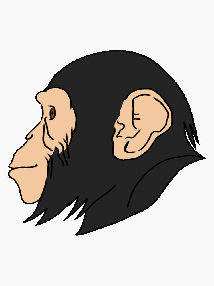 "Monkey Chad Wojak" Sticker for Sale by MrPoggersdorf | Redbubble