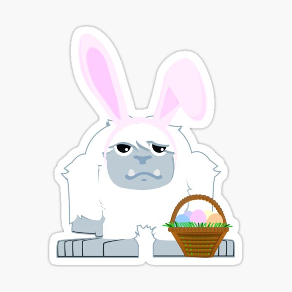 "Cute Easter Yeti" Sticker for Sale by Eggtooth | Redbubble
