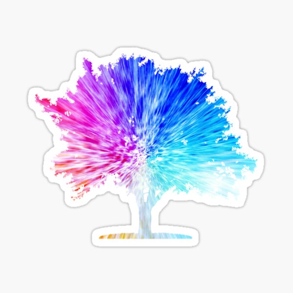"Tree color explosion" Sticker by JayCorz | Redbubble
