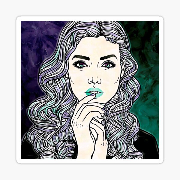"Aesthetic Girl With Hypnotic Eyes" Sticker by Gorgon-Apparel | Redbubble