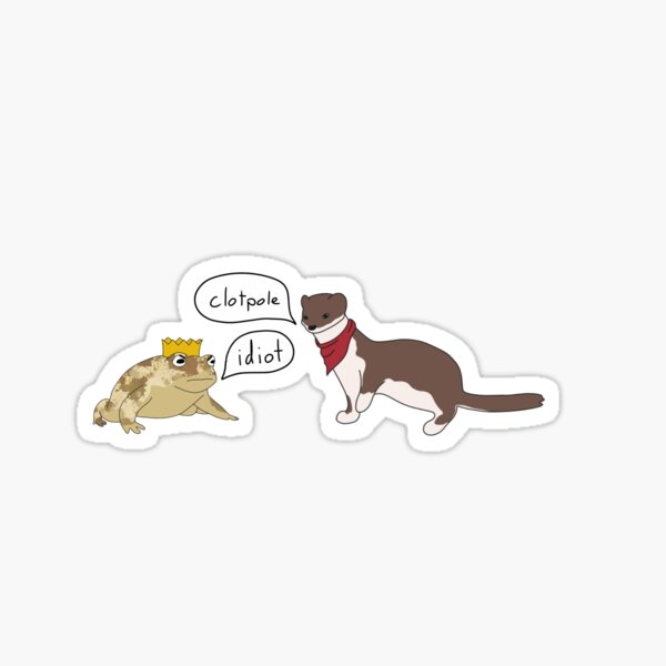 "BBC Merlin Startled Stoat and Bone-Idle Toad" Sticker by Sukie0205 ...