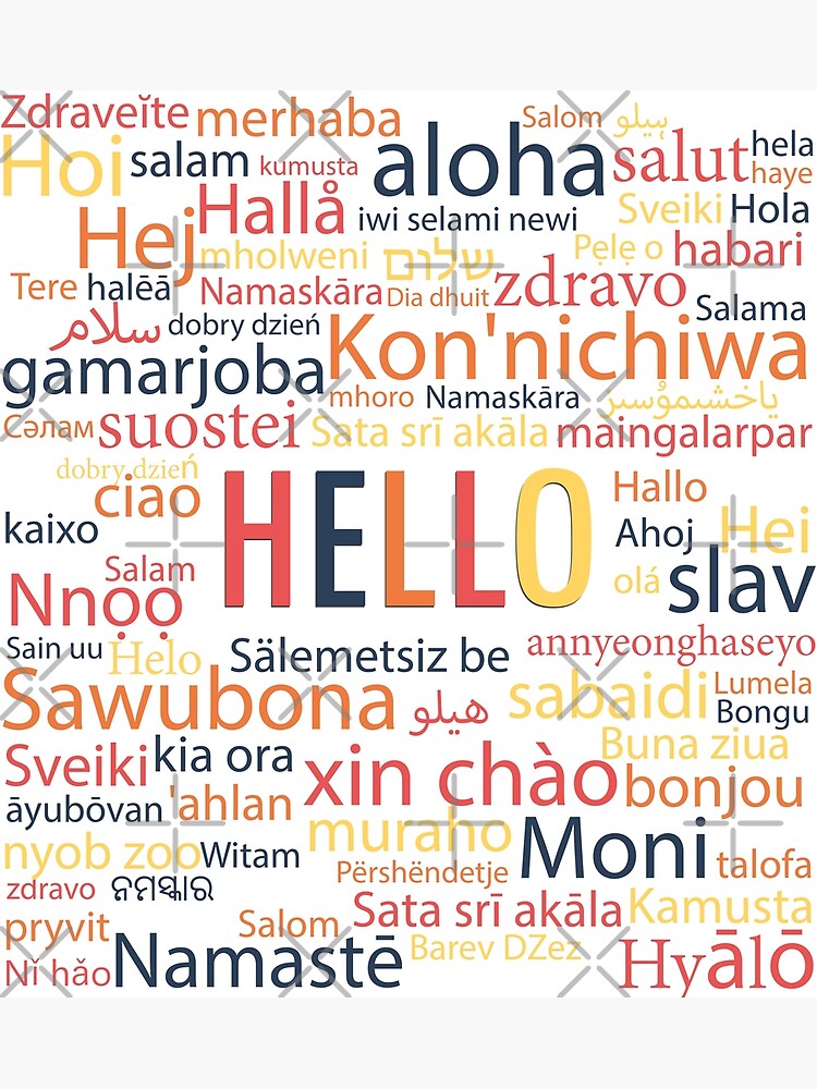 "Hello in different languages" Poster for Sale by icecl2eam | Redbubble