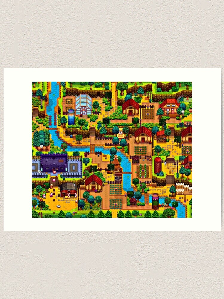 "Stardew valley map" Art Print for Sale by Carinamay | Redbubble