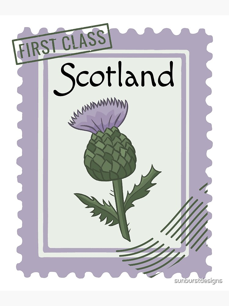 "Scotland Thistle Flower Postage Stamp" Poster for Sale by ...