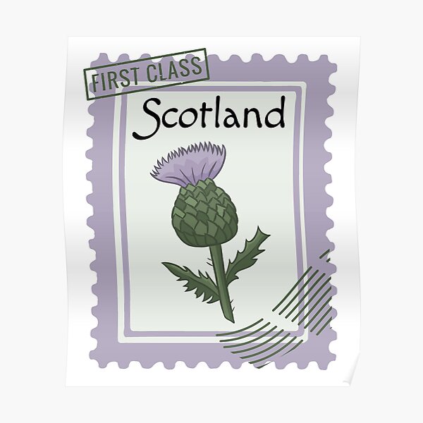 "Scotland Thistle Flower Postage Stamp" Poster for Sale by ...