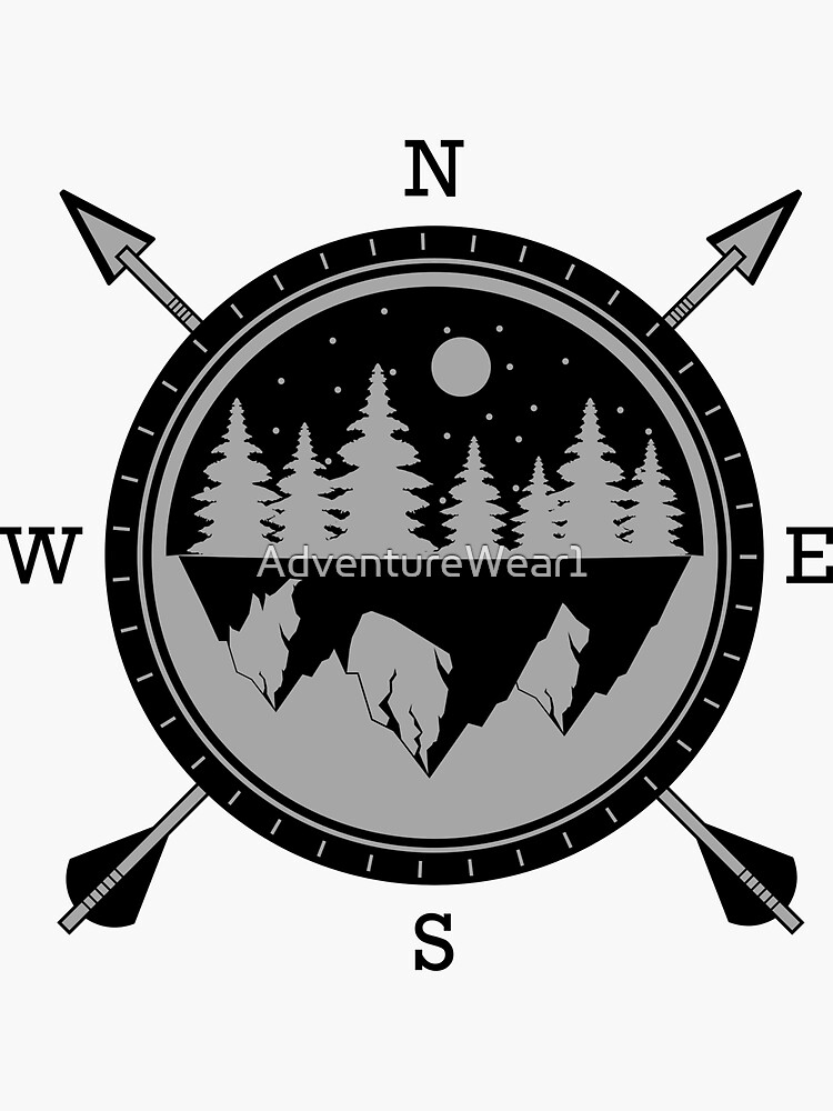 "Outdoor Compass with Arrows Sticker" Sticker for Sale by ...