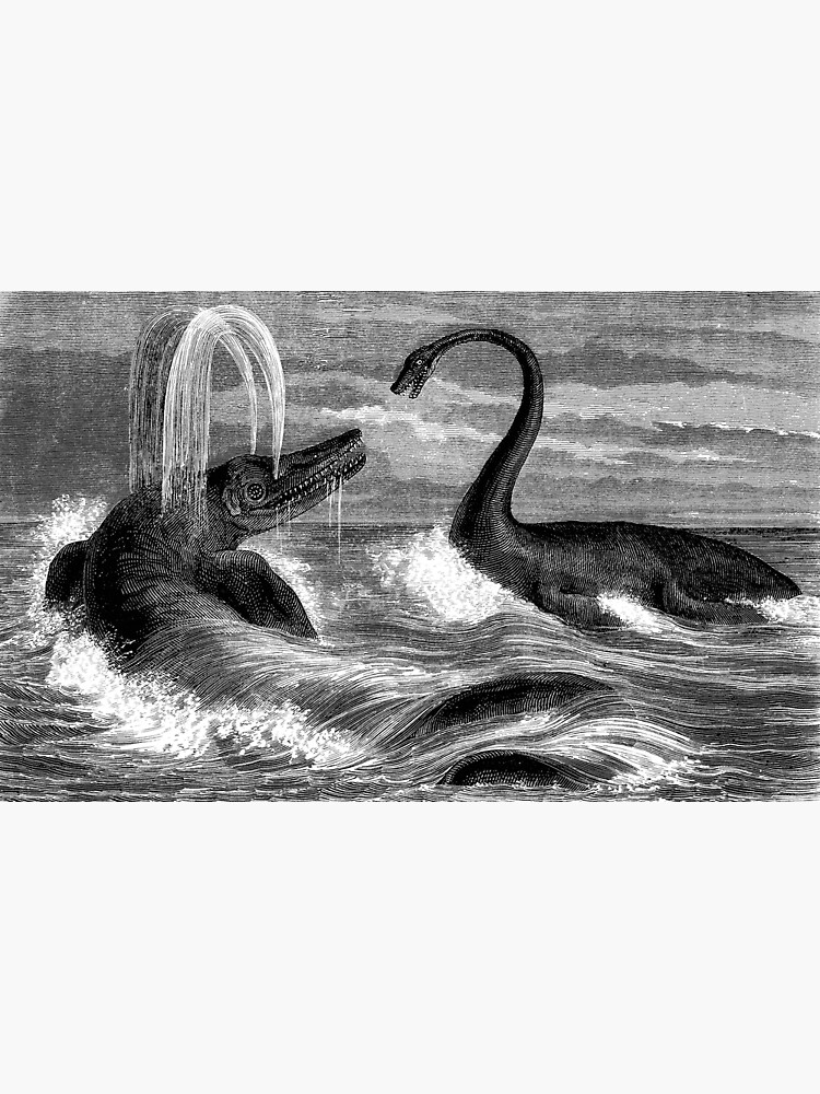 "Ichthyosaurus vs. Plesiosaurus | Vintage Dinosaurs Paleo Art" Poster ...