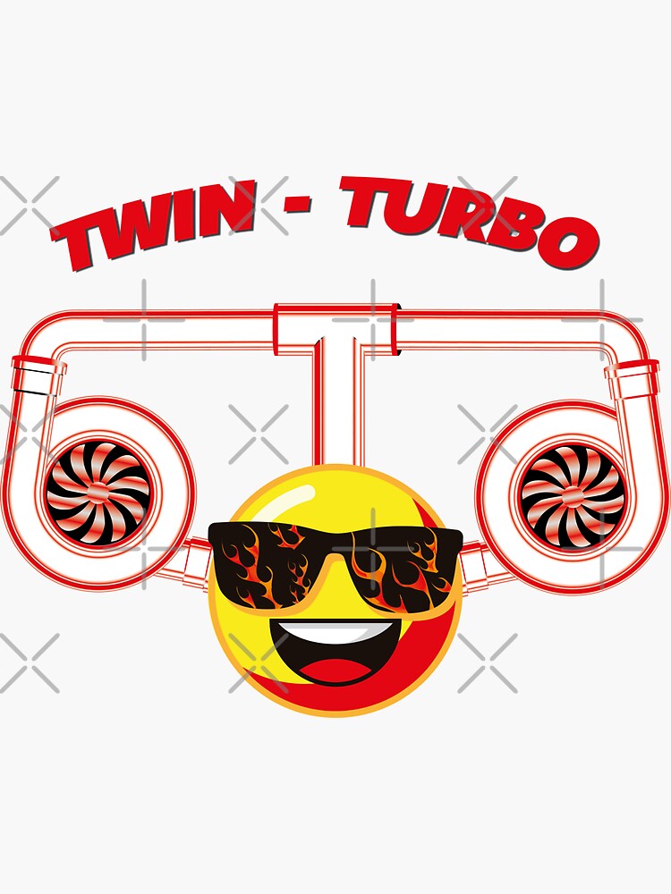 "Twin-turbo" Sticker by GregDesign | Redbubble
