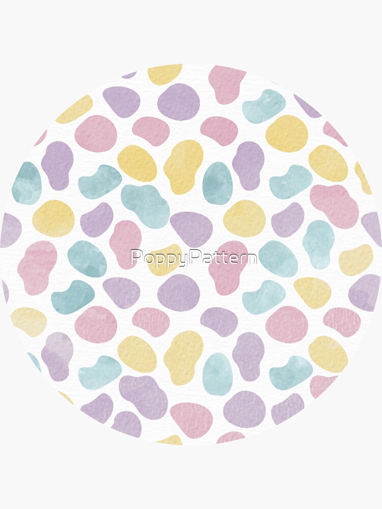 "Washed out watercolor colorful pebbles and shapes paper look" Sticker ...