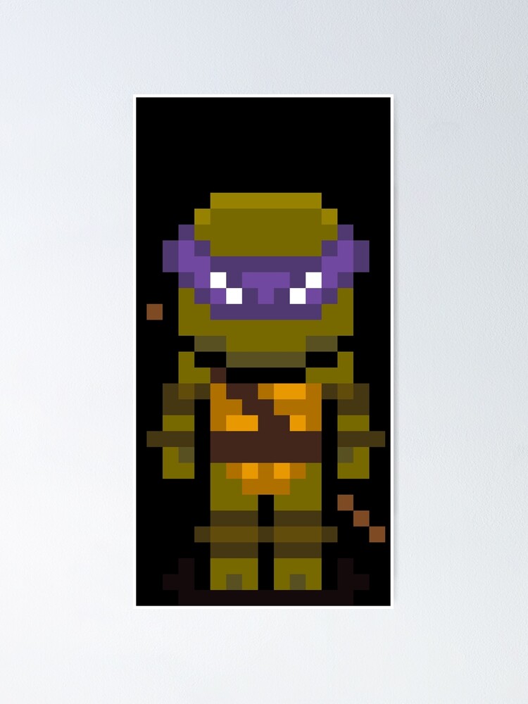 "Retro Pixel Art Style Donatello" Poster for Sale by fallinfrog | Redbubble