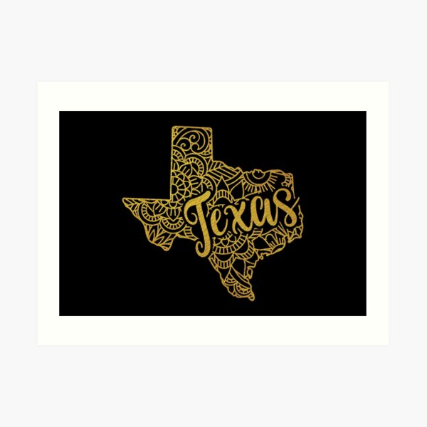 "Texas Gold Map" Art Print for Sale by OutcastBrain | Redbubble