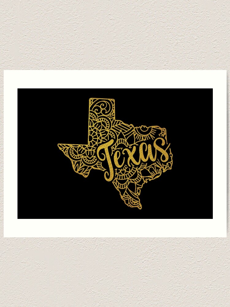 "Texas Gold Map" Art Print for Sale by OutcastBrain | Redbubble