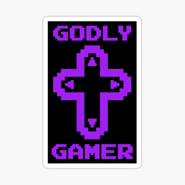 "Godly Gamer (v8 - purple) - Christian gaming" Sticker by ...
