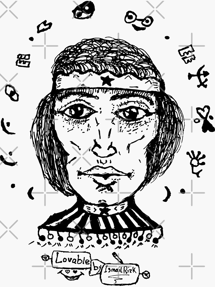 "lovable black face" Sticker by IsmailRizk | Redbubble