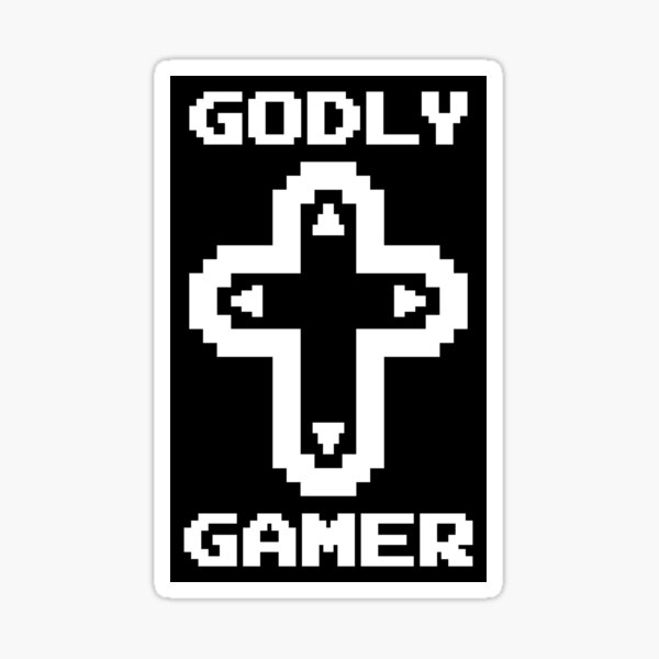 "Godly Gamer (v10 - white) - Christian gaming" Sticker by ...