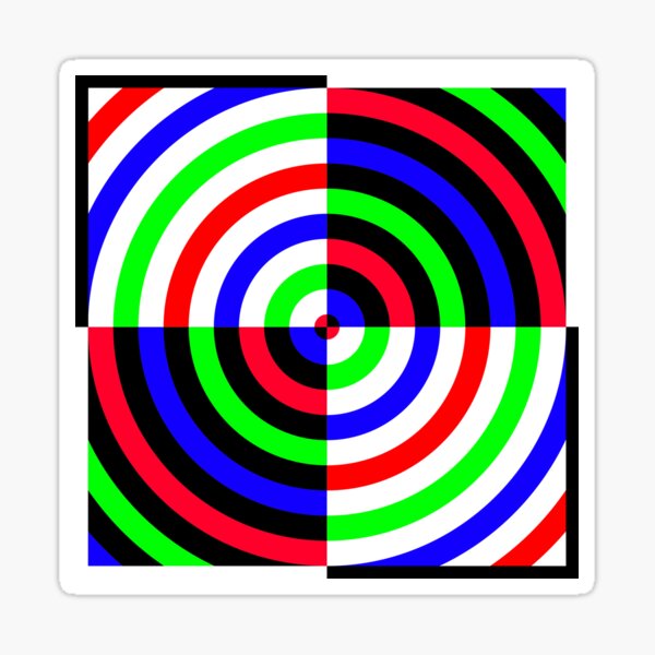 "Colored Hypnotic Concentric Circles" Sticker for Sale by AllJustForYou ...