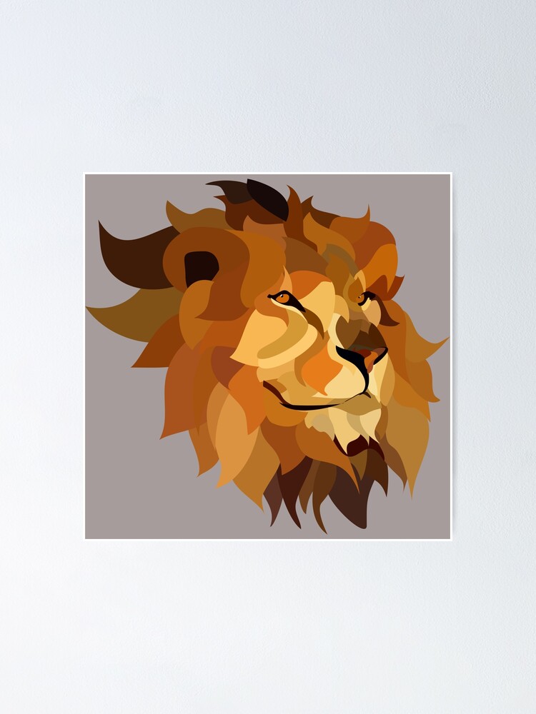 "Illustrative Painting of A Lion" Poster for Sale by Magic-matty ...