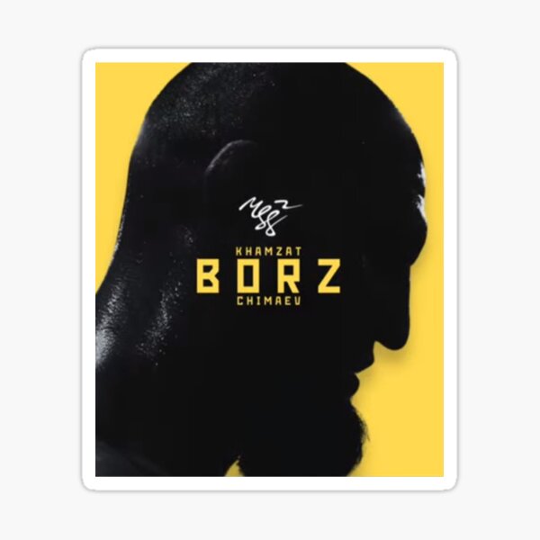 "Khamzat Chimaev BORZ - Chechen wolf " Sticker by VinlandDesign77 ...