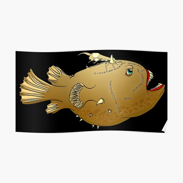 Póster «pez linterna cafe - pez de aguas profundas - pez rape ...