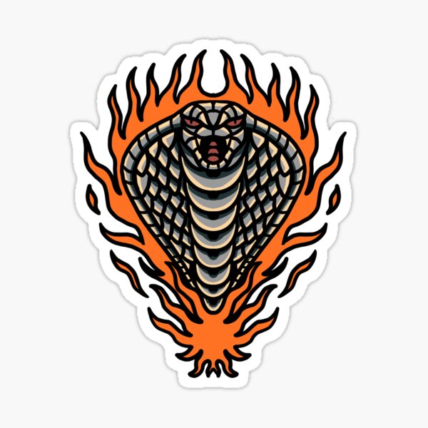 "burning cobra" Sticker by simplife-art | Redbubble