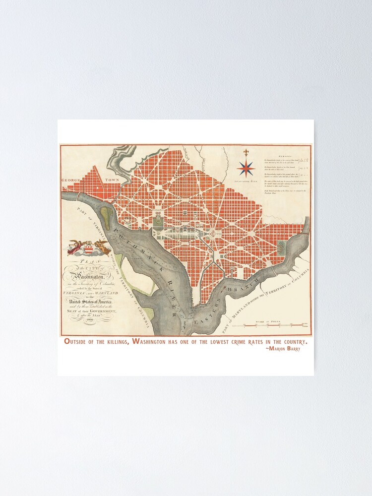"Map of Washington DC 1800" Poster for Sale by ToyoYukimura | Redbubble