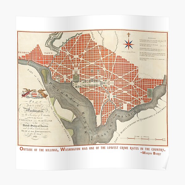 "Map of Washington DC 1800" Poster for Sale by ToyoYukimura | Redbubble