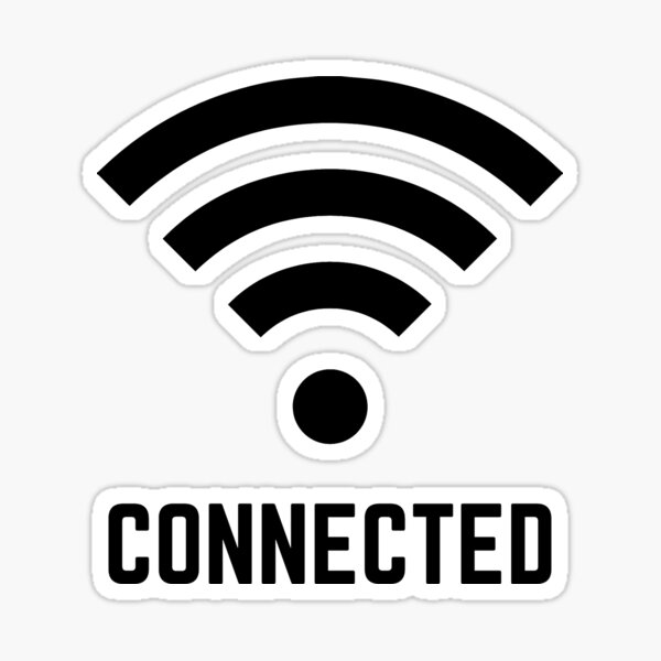 "wifi signal design, wlan artwork" Sticker by Voade | Redbubble