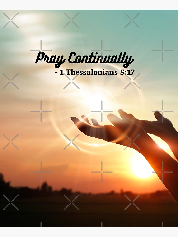 "Pray Continually Product and Gift" Sticker by lynxMotivation | Redbubble