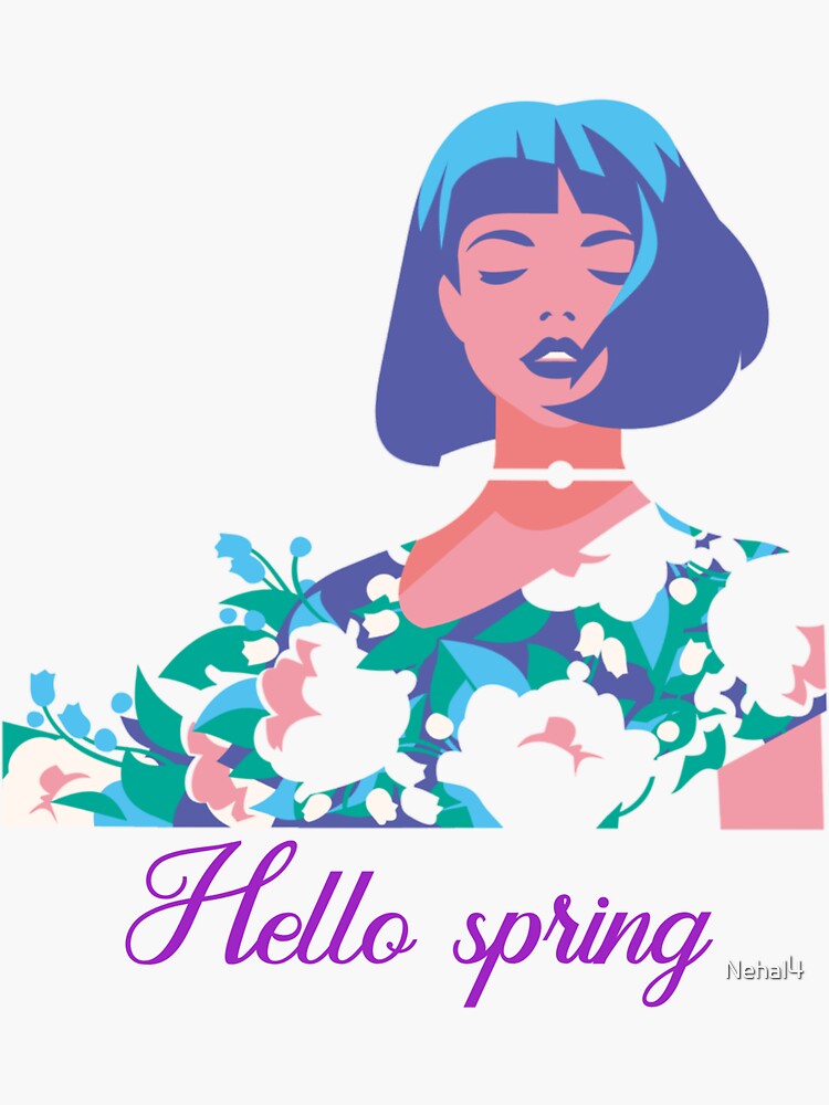 "Hello spring memes ___ hello spring quotes " Sticker by Nehal4 | Redbubble