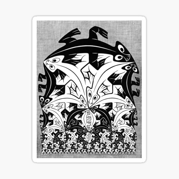 "M.C. Escher" Sticker by Zarrix-rayan | Redbubble