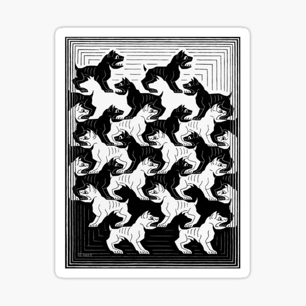 "M.C. Escher" Sticker by Zarrix-rayan | Redbubble