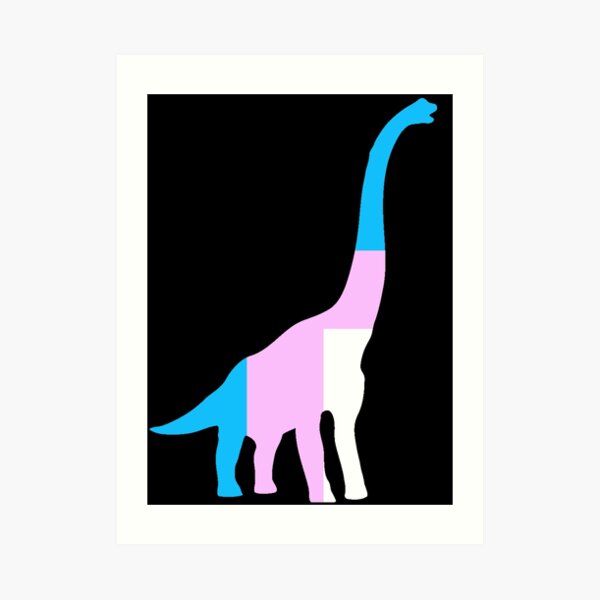 "Transexual Pride Flag Brachiosaurus Dinosaur" Art Print for Sale by ...