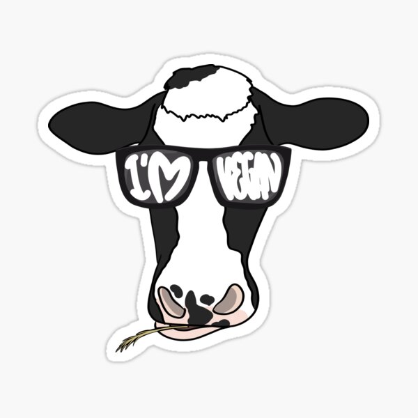 "Cow - I'm vegan" Sticker by MamonFlavor | Redbubble
