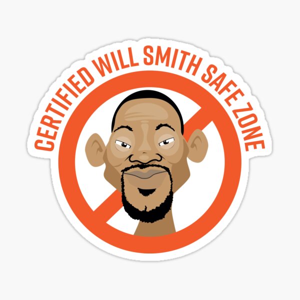 "Fun Certified Will Smith Slap Free Zone" Sticker by visuallanguages ...