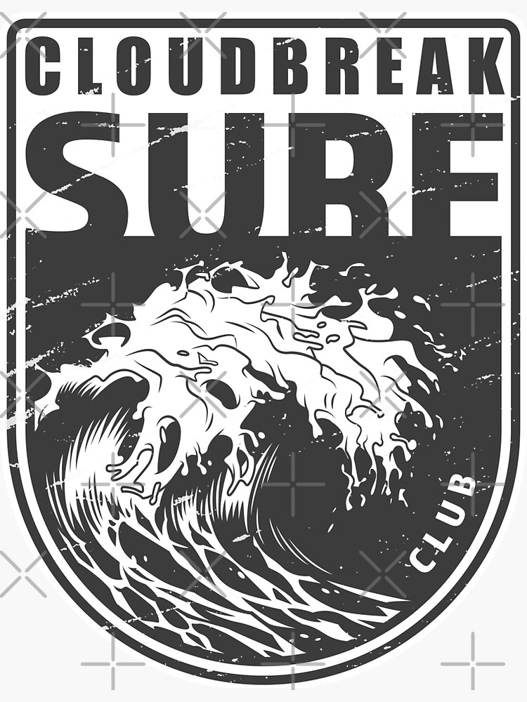 "Cloudbreak Surf Club Fiji Emblem" Sticker by KrisSidDesigns | Redbubble