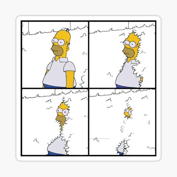 "Homer in the Bushes" Sticker by art-earth | Redbubble