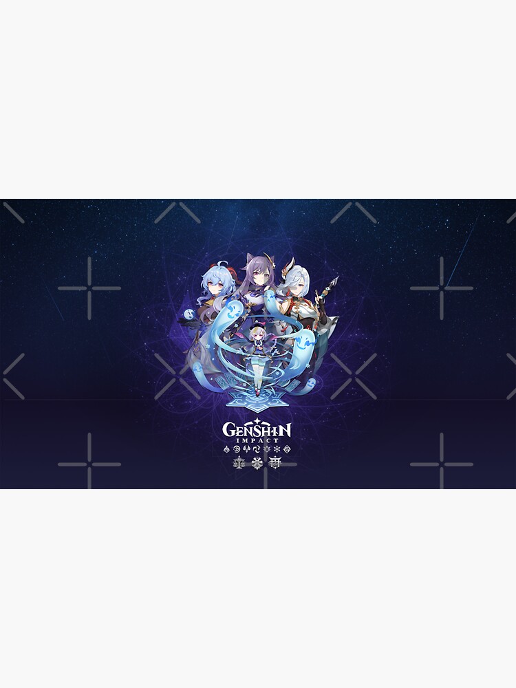 Pegatina «Equipo Genshin Impact Azul V2» de genshinwaifus | Redbubble