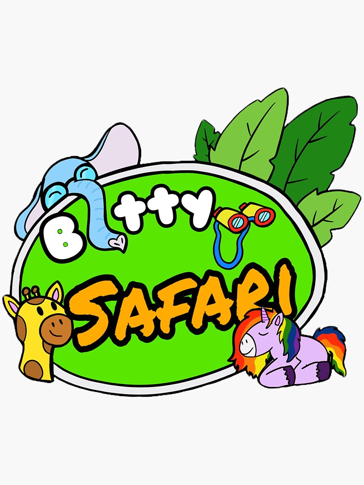 "Bitty Safari Logo Merch" Sticker by Bitty-Safari | Redbubble