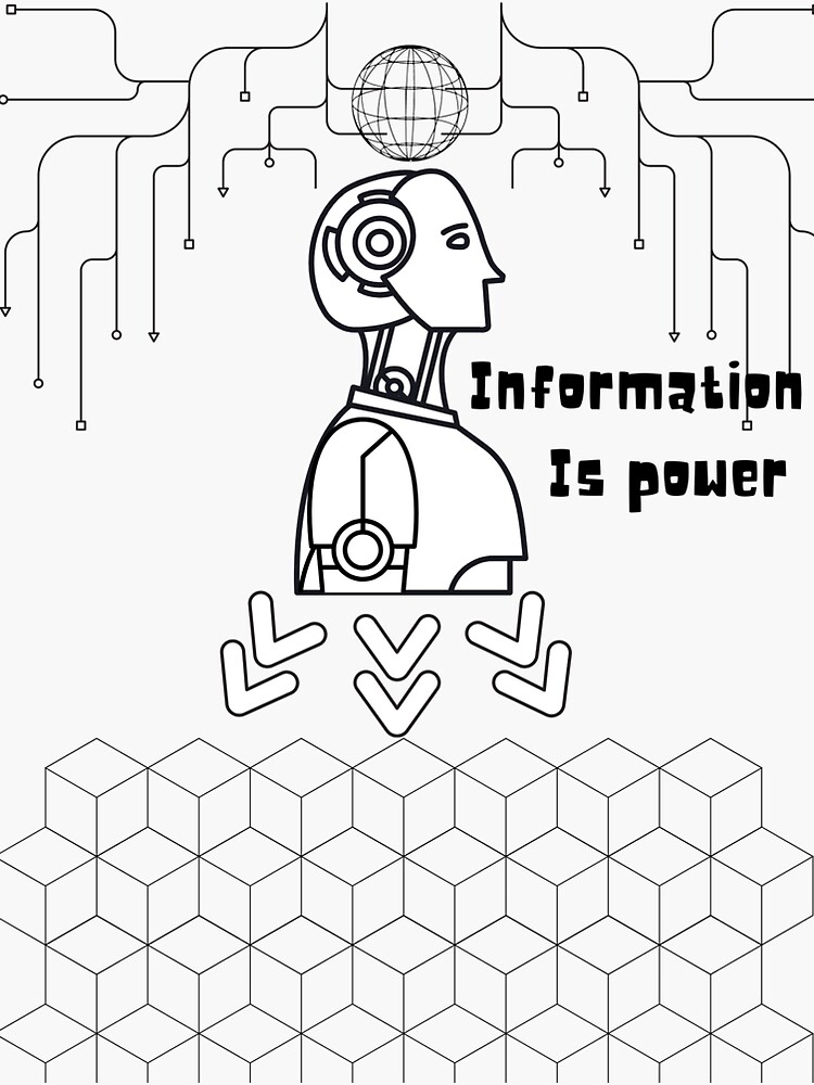 "information is power" Sticker by Sharp-Design-Co | Redbubble